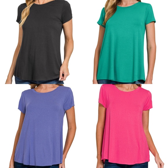 Tops | 22 Flowy Rayon Tee 4 Colors | Poshmark